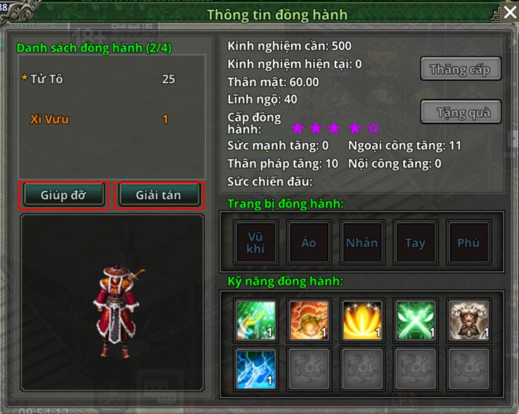 Tính Năng Đồng Hành - Cổ Kiếm Hiệp Mobile